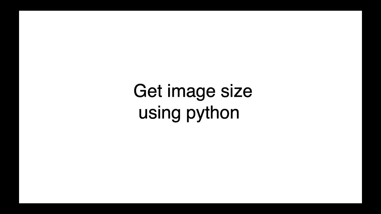 get image size using python