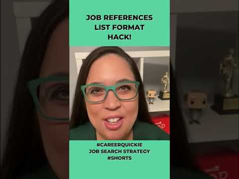 EASY JOB REFERENCES HACK | HOW TO FORMAT JOB REFERENCES LIST #SHORTS #CAREERQUICKIE