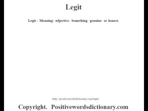 Legit definition | Legit meaning