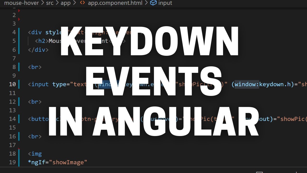 How to Detect if a Key has Been Pressed in Angular - Angular Tutorial Keydown Event