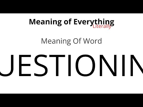 Meaning of Word - Questioning Meaning
