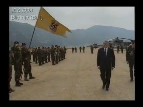 15.6.1994. - FRANJO TUĐMAN NA BLIDINJU S GOJKOM ŠUŠKOM, SLOBODANOM PRALJKOM I JADRANKOM PRILIĆEM
