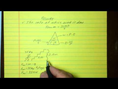 An Introduction to Solving Power Problems Using the Power Equation P=W/t
