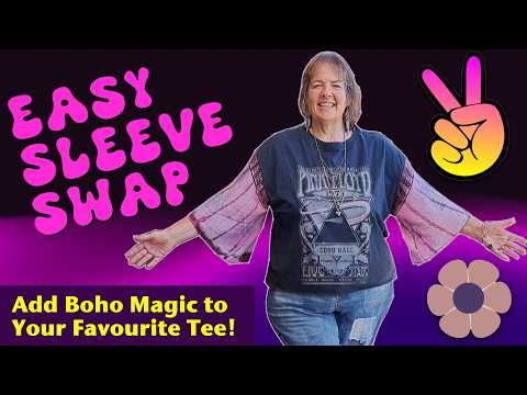Easy T-Shirt Sleeve Transformation - Pink Floyd Tee + Dreamy Fabric = Upcycled Hippie Magic!