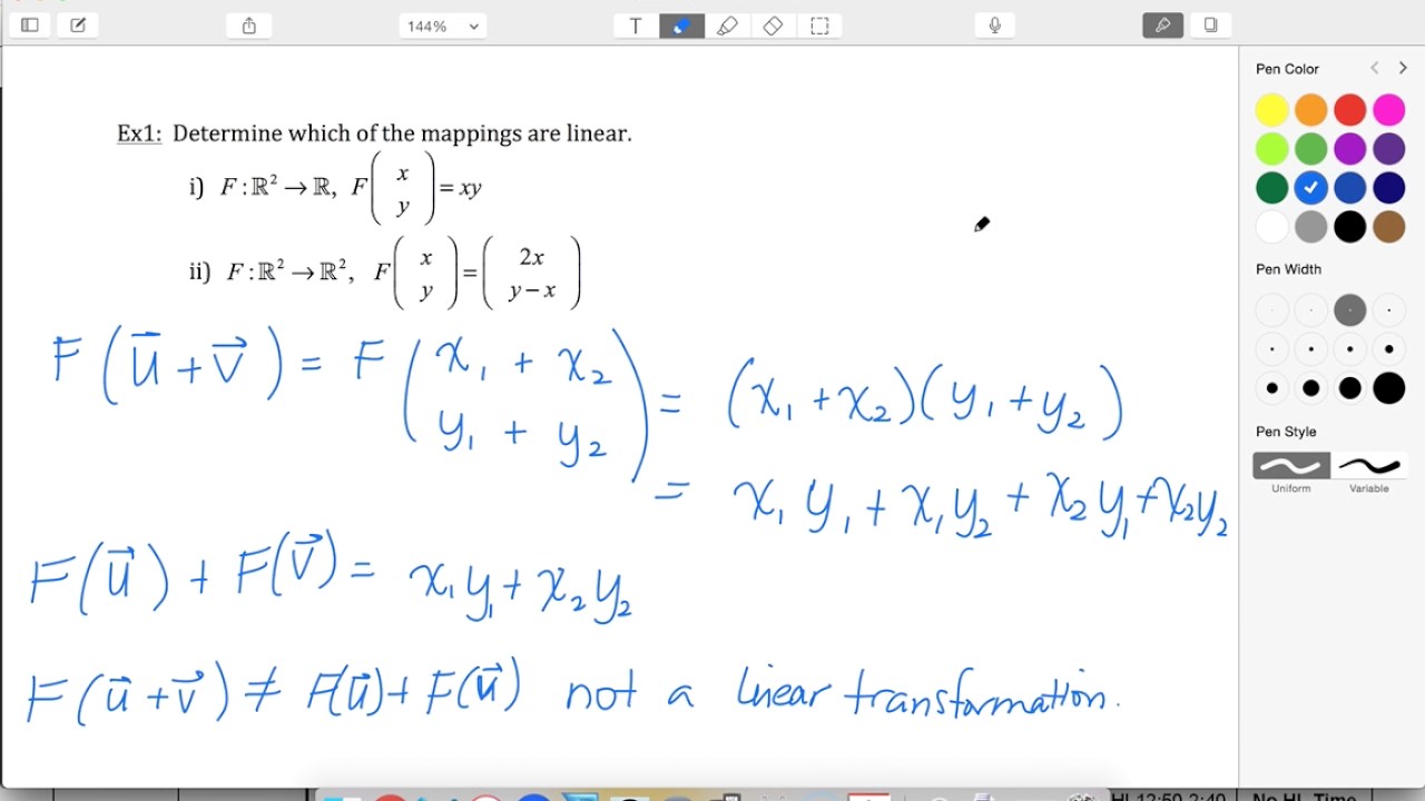 1.6 Ex 1 Linear Transformations