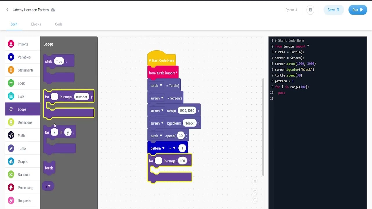 Coding Made Easy: Creating A Hexagon Pattern In Block Scripting and Python