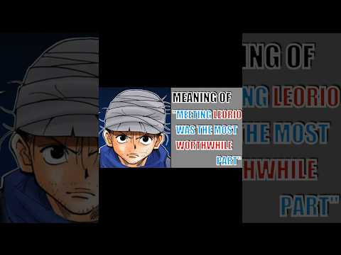 meaning of"MEETING LEORIO WAS THE MOST WORTHWHILE PART” | Hunter X Hunter