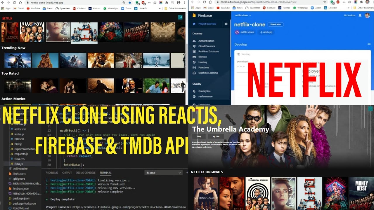 Netflix Clone Using ReactJs, FireBase & TMDB API Complete