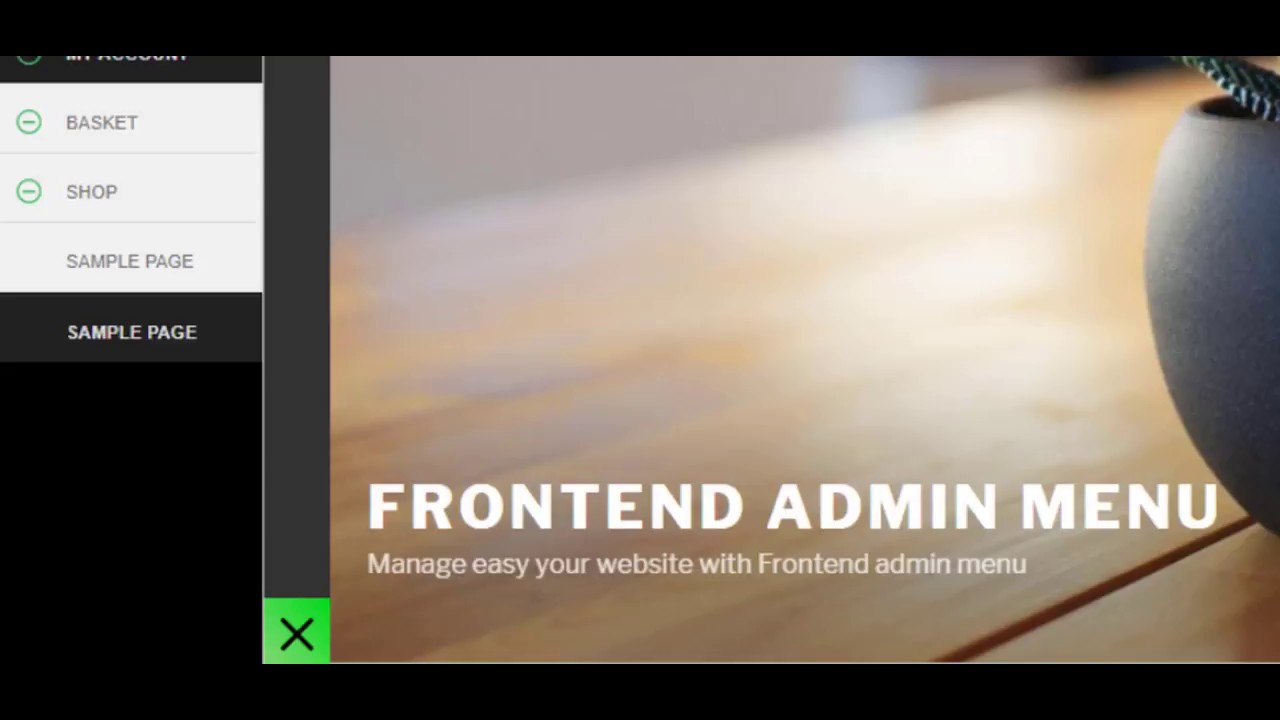 Frontend admin menu - Wordpress plugin