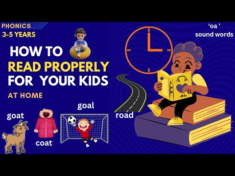 oa sound words with pictures/double sound /Blending Phonics phase 2/ English reading practice