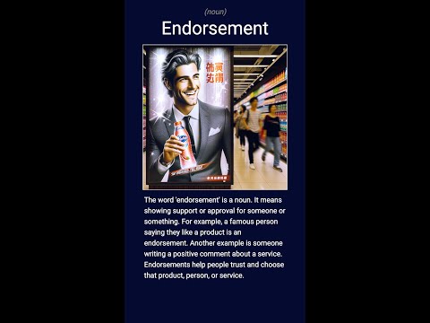 English word 'endorsement' noun C1