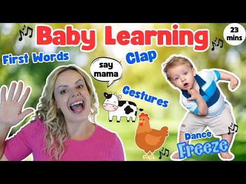 Baby Learning First Words, Signs, Gestures & Nursery Rhymes with Miss Katie - Speech For Toddlers