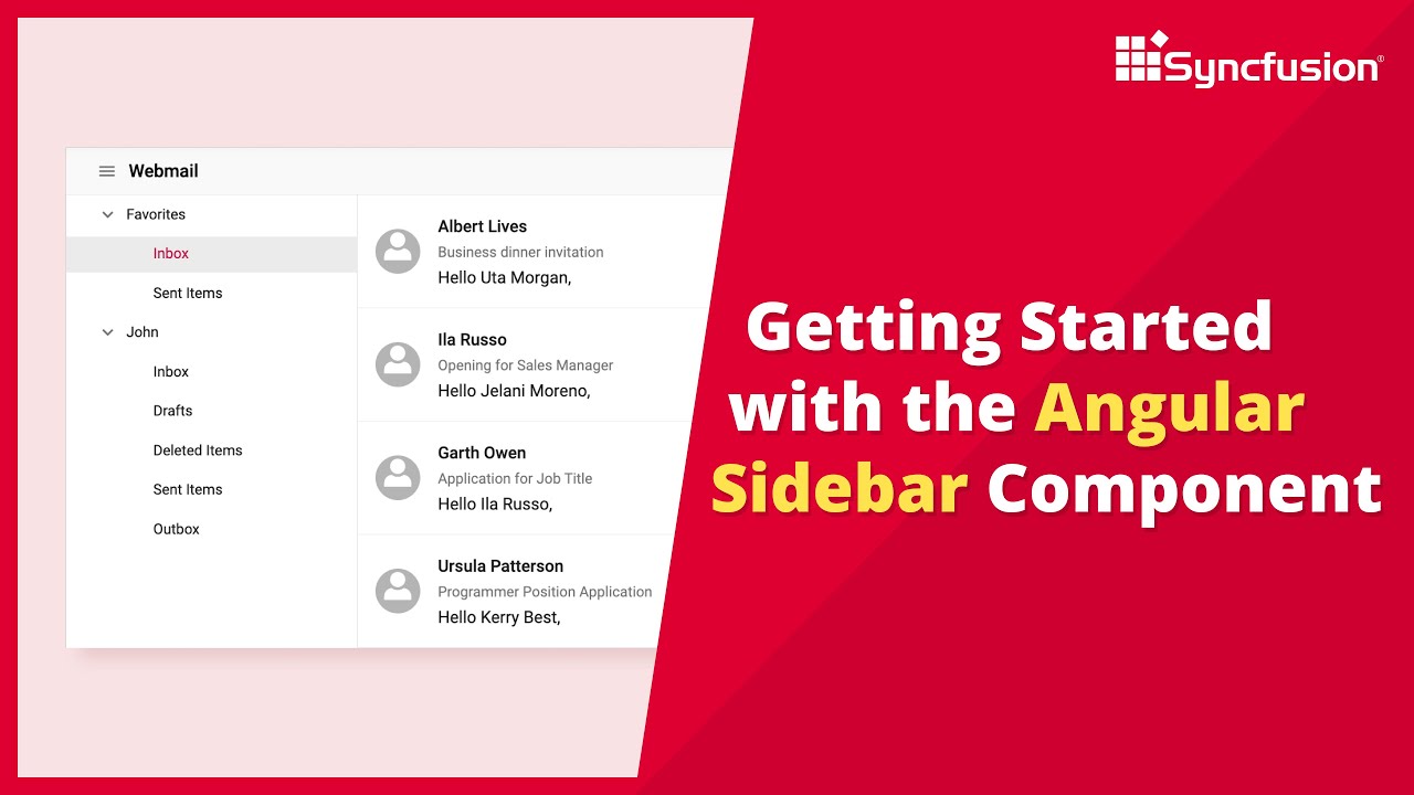 Getting Started with the Angular Sidebar Component