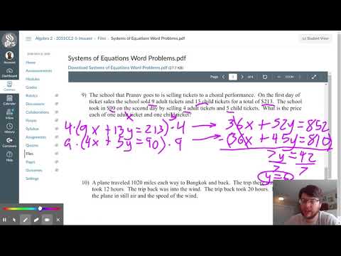 Systems of Equations Word Problems.pdf: Algebra 2 - 2031CC2-5-imaurer