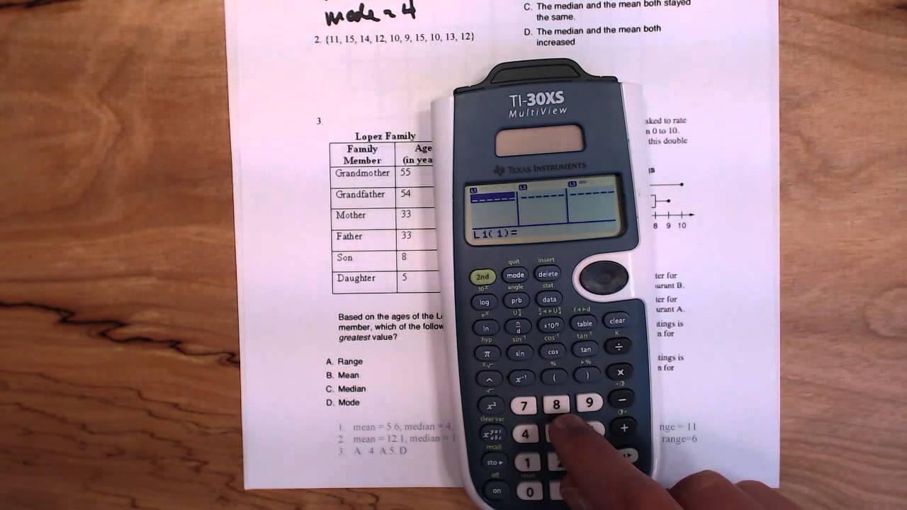 Statistics Worksheet