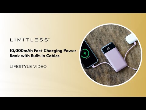 Limitless 10,000mAh Fast-Charging Power Bank with Built-In Cables - Lifestyle Video