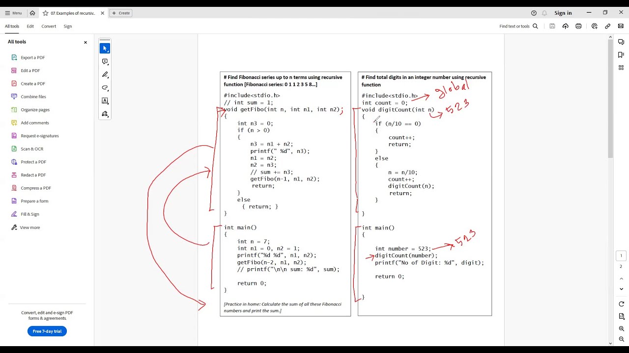 Computer Programming (C) Lab-4 | Recursive Function | Recursion