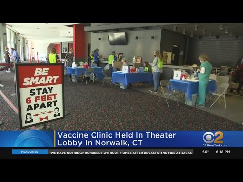 Vaccine Clinic Held In Movie Theater Lobby In Norwalk, Connecticut
