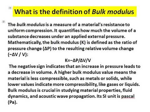 what is the definition of bulk modulus