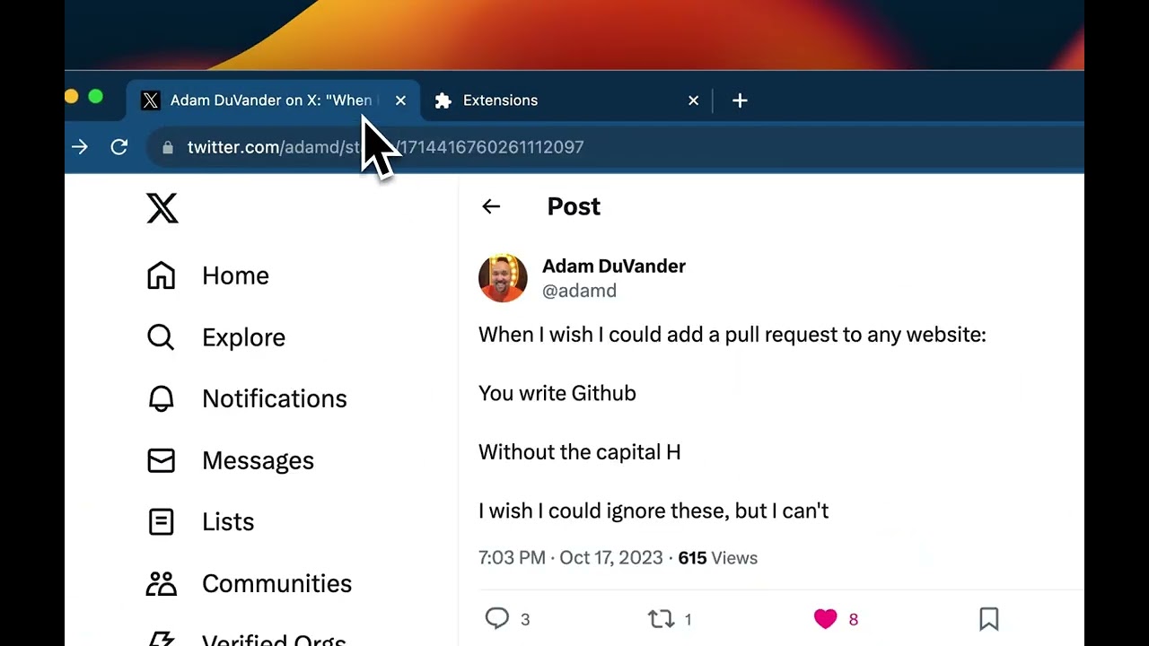 GitH-Correct Chrome Extension - corrects 