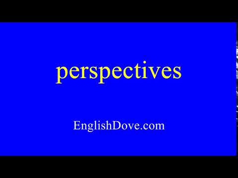 How to pronounce perspectives in American English.