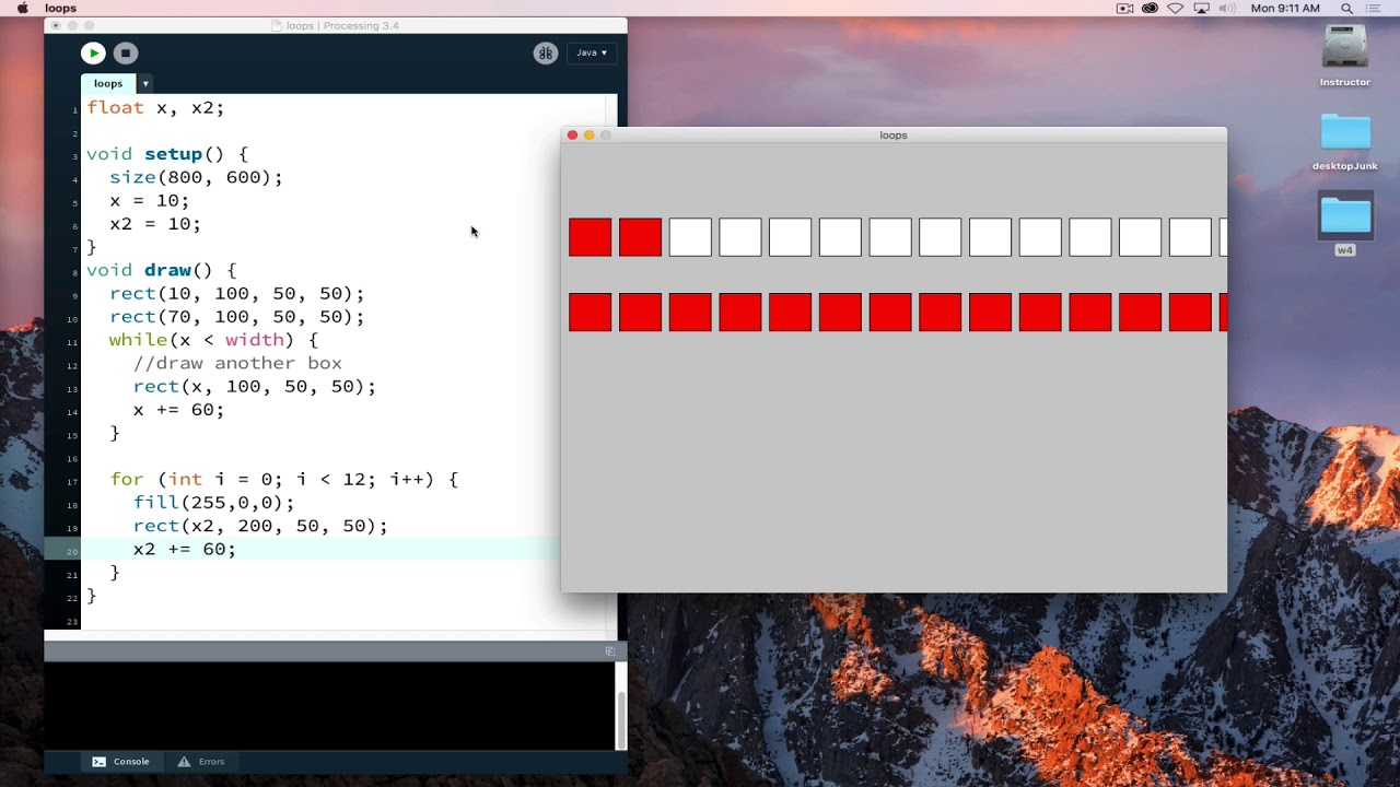 Programming Loops in Processing