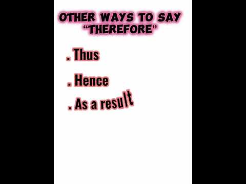 Other Ways to say "THEREFORE" #shorts #youtubeshorts #waysoftherefore #learningenglish #easywords