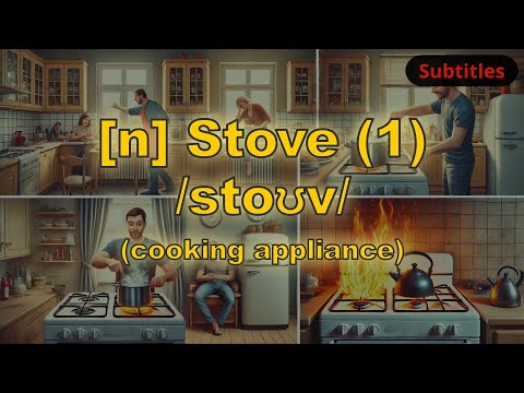 [n] Stove meaning (cooking appliance) with 5 examples