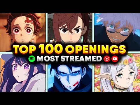 TOP 100 Most Listened Anime Openings of all time (Spotify - Youtube Music - Youtube)