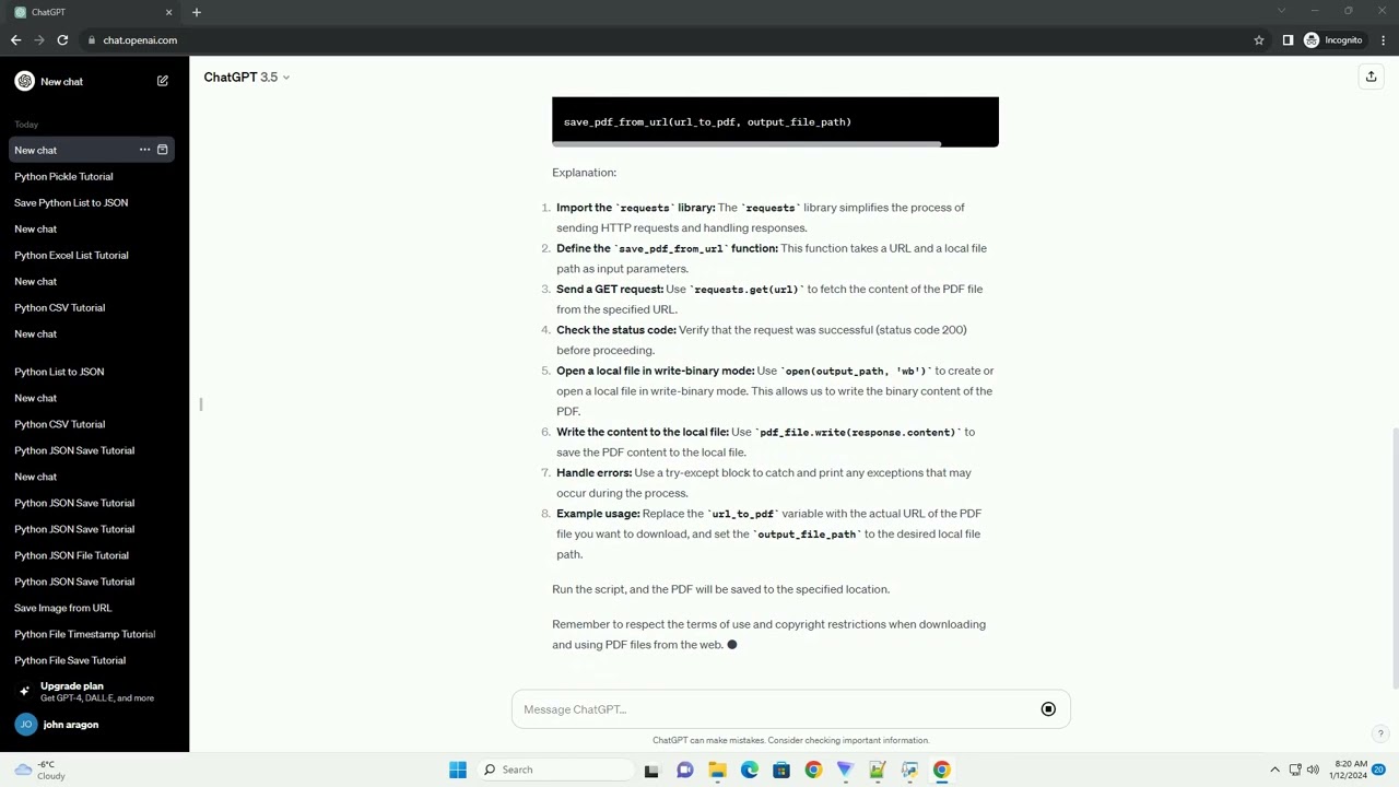 python save pdf from url
