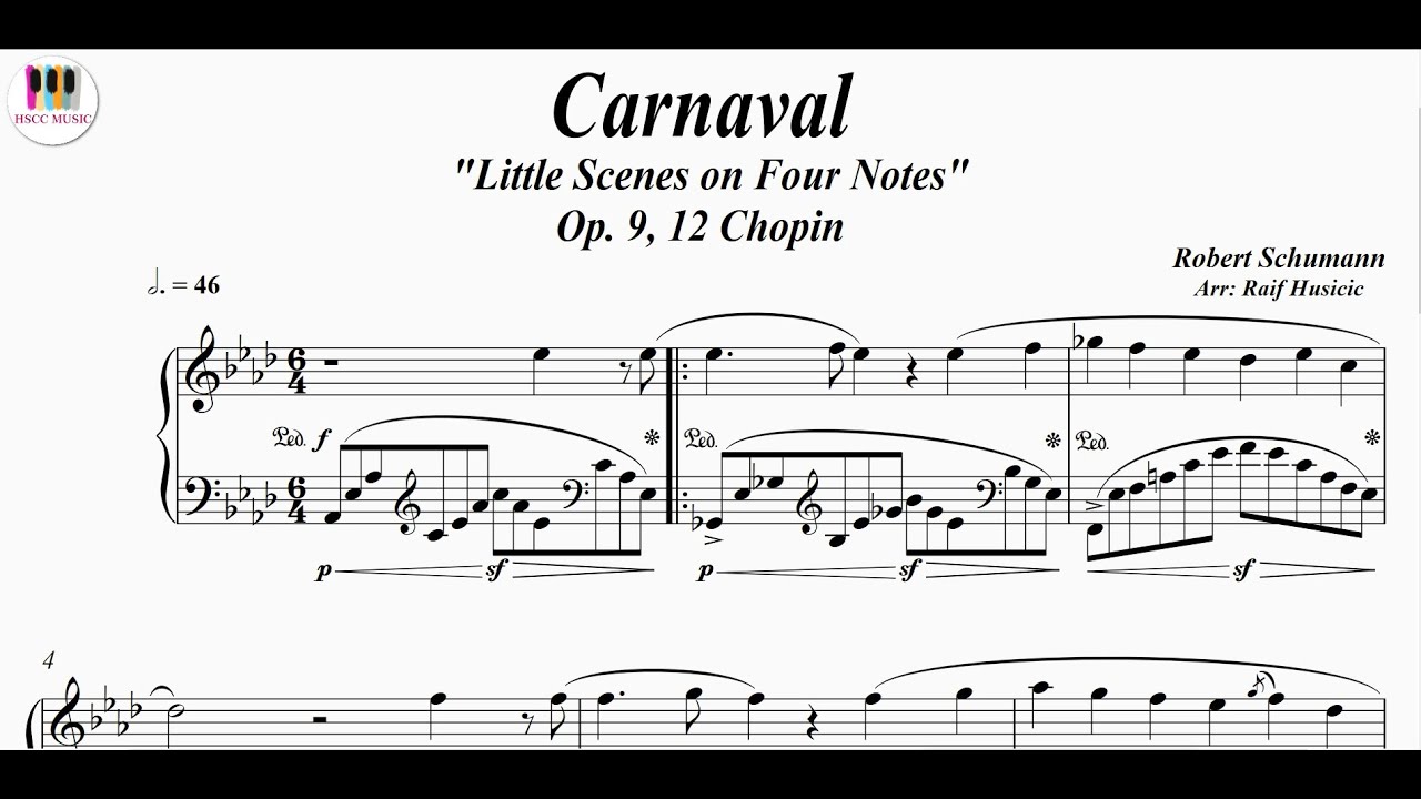Carnaval, Little Scenes on Four Notes, Op. 9, 12 Chopin - Robert Schumann, Piano