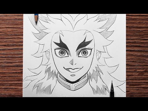 Anime drawings | how to draw Rengoku - [Demon Slayer] | drawing step by step for beginners