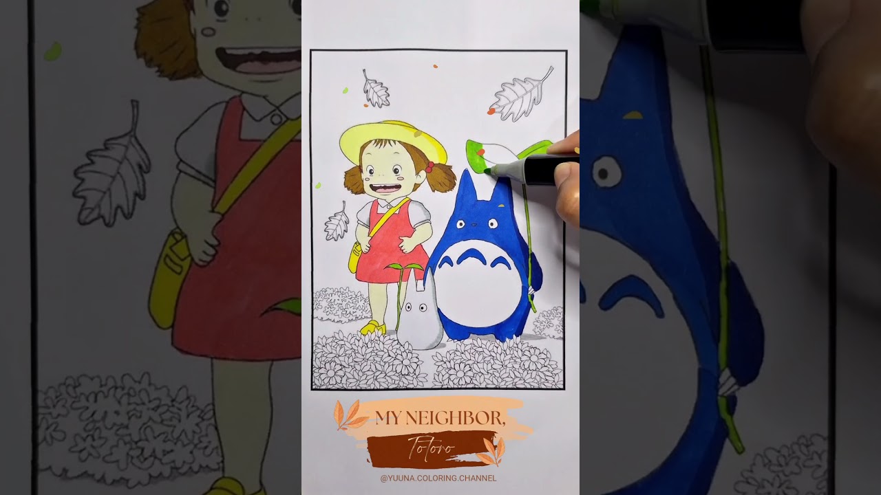 Coloring My Neighbor Totoro ✨️ #shorts #coloring #anime #movie #myneighbortotoro #peaceful #art