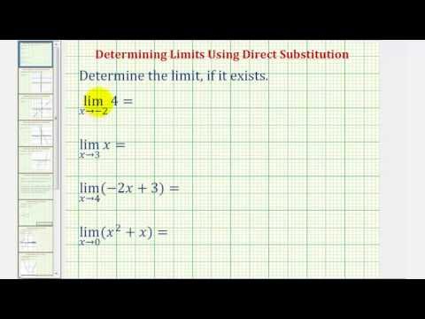 Ex: Determining Basic Limits Using Direct Substitution | Math Help from Arithmetic through ...