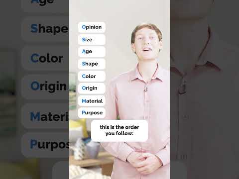 OSASCOMP - Order of adjectives #learnenglish with #fluentjoy #shorts. #inglesonline #anglaisfacile