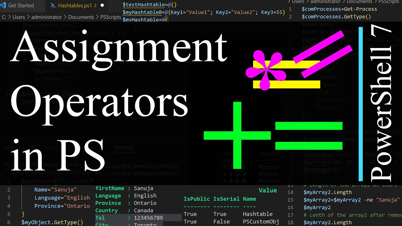 PowerShell 7 Tutorial 13: Assignment Operators - in depth explanation