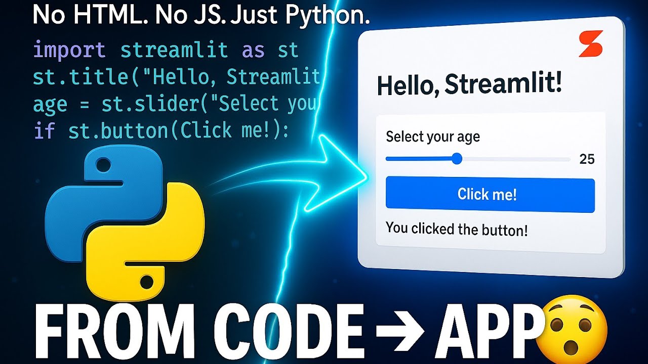 Turn Your Python Code Into Web Apps in Minutes! 💻 (Streamlit Tutorial)
