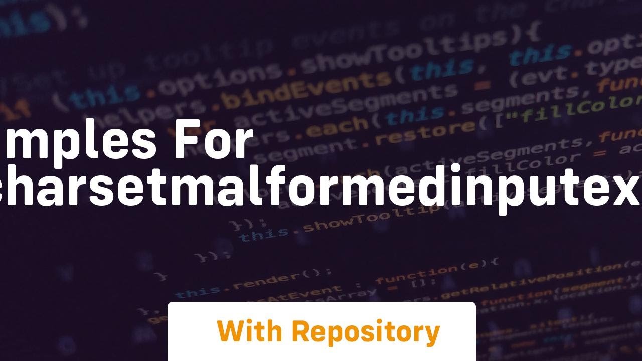 java examples for javaniocharsetmalformedinputexception