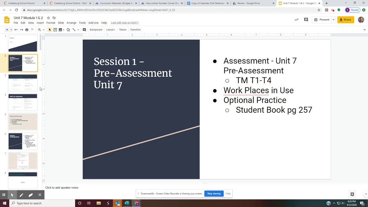 Unit 7 Module 1 Session 1