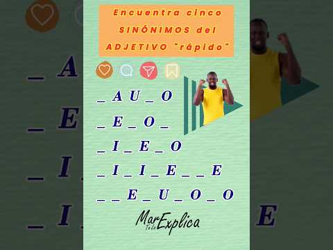 🤔 Encuentra cinco SINÓNIMOS del ADJETIVO "rápido" #lenguaespañola #morfología #eso #evau #español