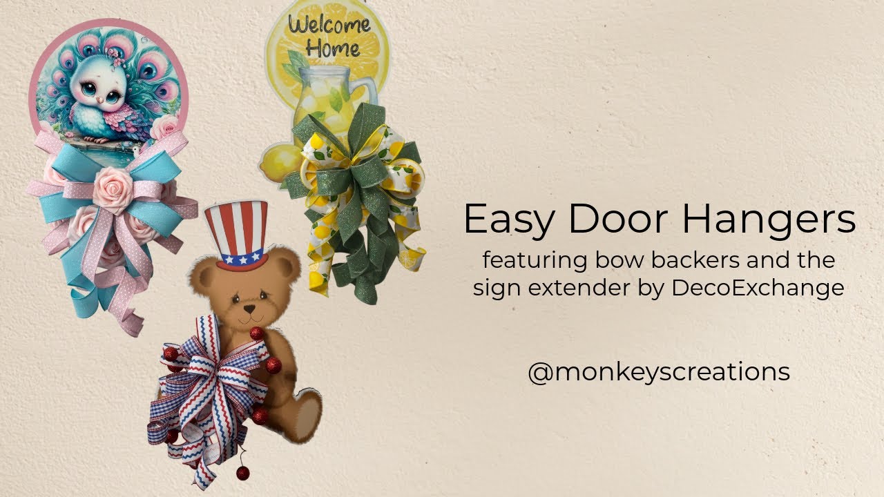 How to Create Door Hangers for any Season | 3 Styles #ribbonbow