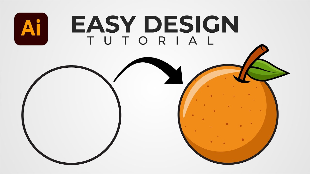 Transform Simple Shapes into a Vector Orange | Flat Vector Illustration