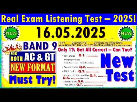 IELTS LISTENING PRACTICE TEST 2025 WITH ANSWERS | 16.05.2025