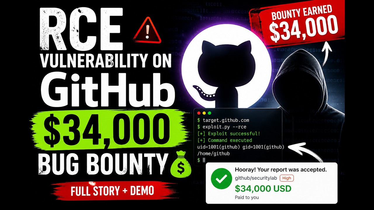 $34,000 Bug Bounty from RCE Vulnerability on GitHub 😱