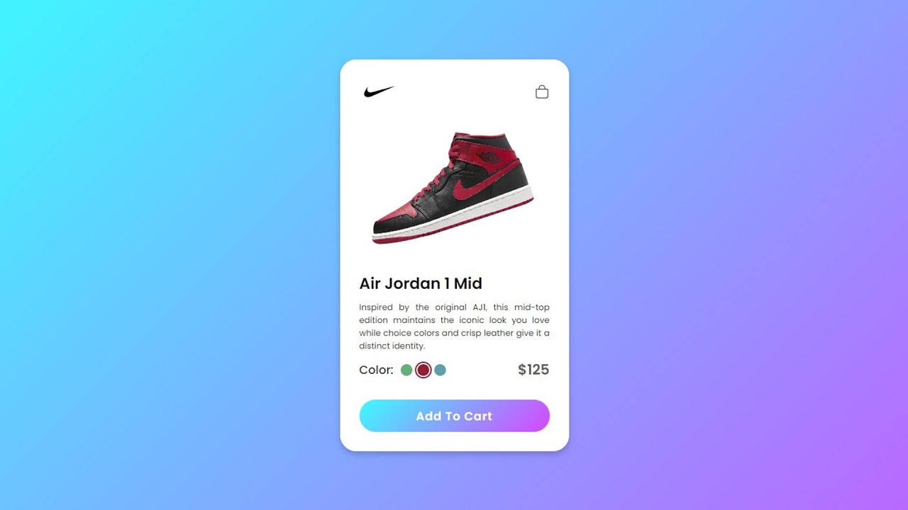 Product Card UI Design Using HTML CSS & JavaScript