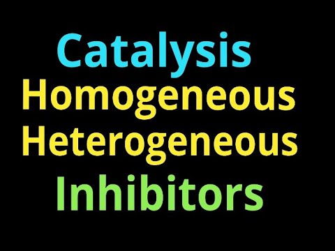 Catalysis , Homogeneous catalysis , Heterogeneous catalysis , Inhibitors, Promoters .