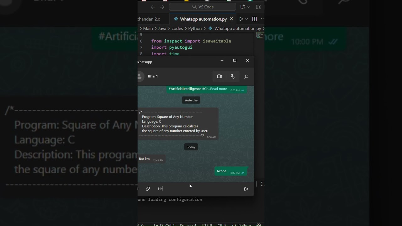 This Python Code Sends Messages Automatically 😍 | Python Automation Magic #shorts #pythontricks
