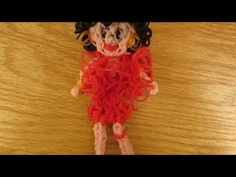 Rainbow Loom Feather Boa Charm :Betty Boop or Girl. Easy