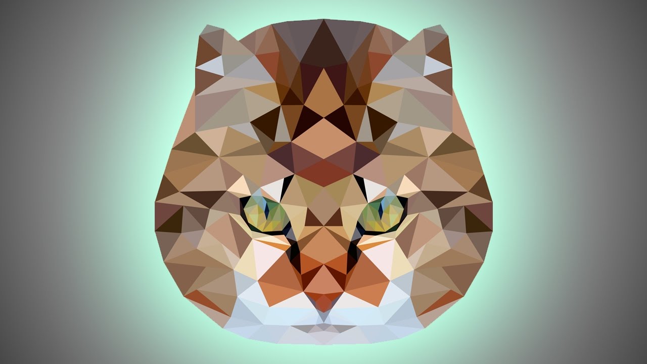 Poly Cat --- Illustrator Speed Art