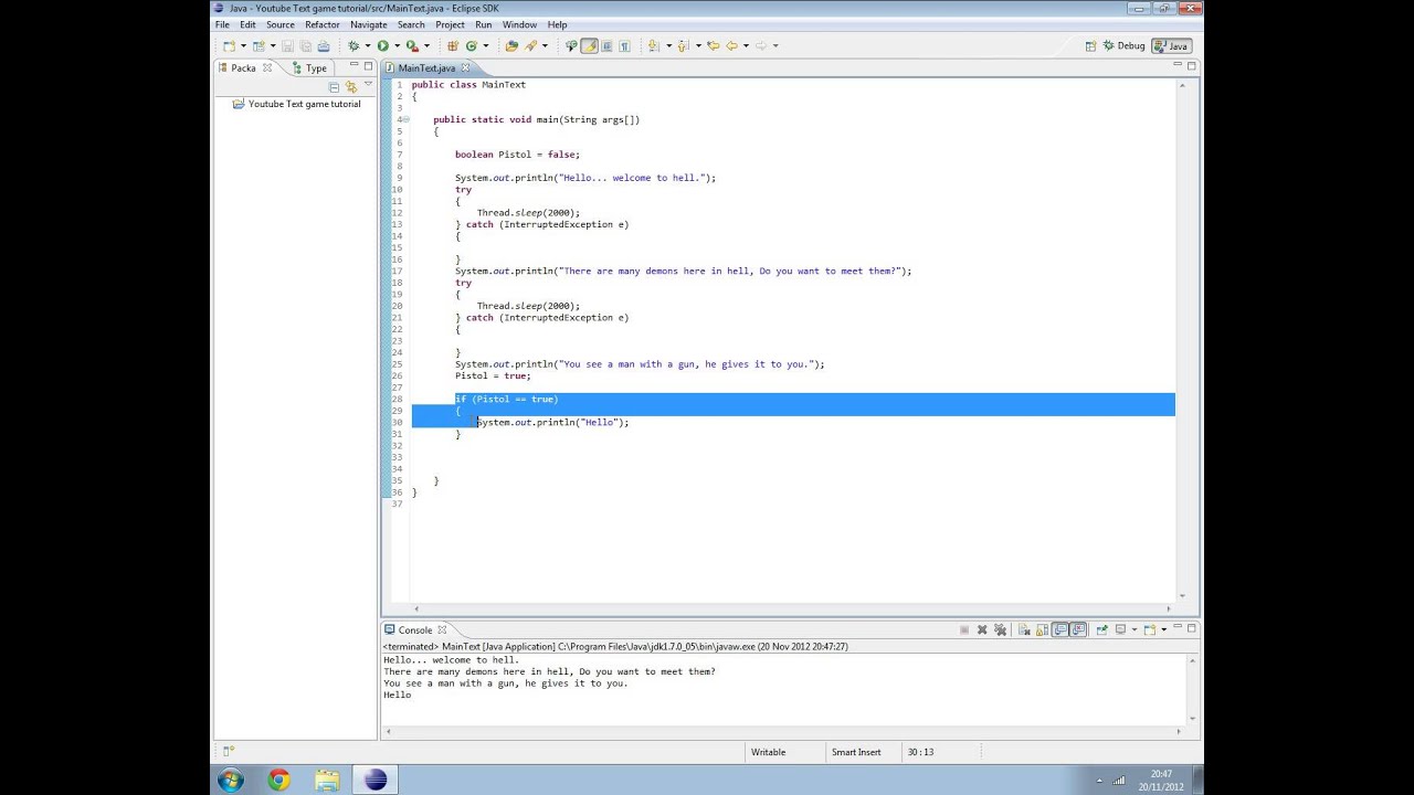 Java coding - Text Based Game - Episode 2